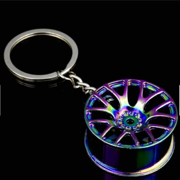 Accessories | New Gorgeous Iridescent Chrome Rim Wheel Keychain | Poshmark